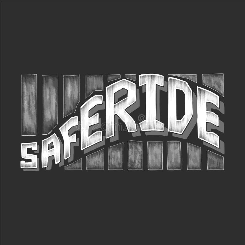 Safe Ride Calligraphy on Black Background Stock Vector - Illustration ...