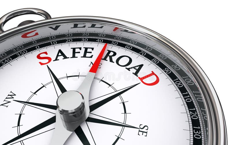 Danger Vs Safety Conceptual Compass Stock Illustration - Illustration ...