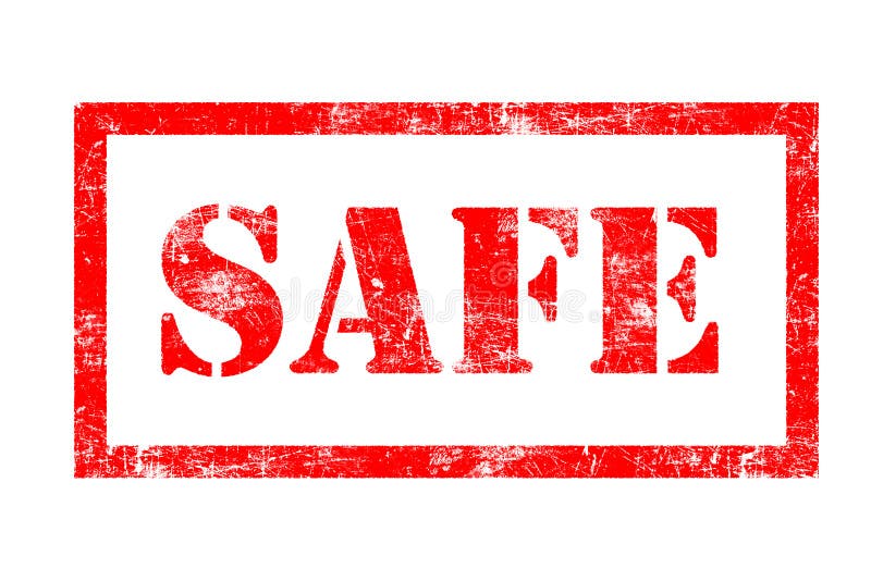 Safe Rubber Stamp Isolated on White Background. Stock Vector ...