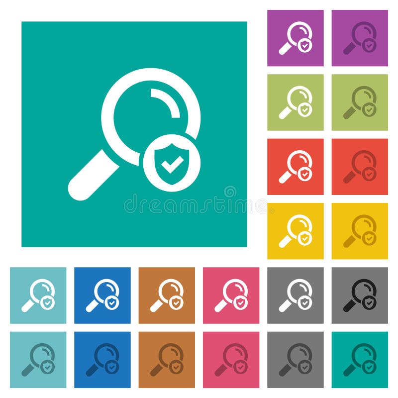 Safe Search Square Flat Multi Colored Icons Stock Vector - Illustration ...