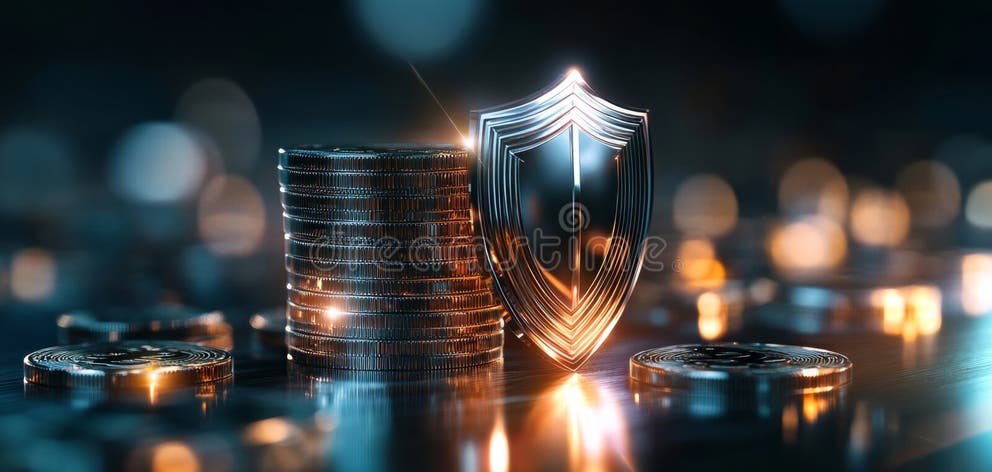 Safe and Secure Banking with Shield and Coins Representing Privacy ...