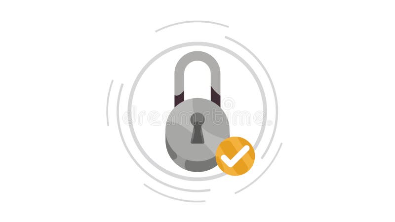 Safe Secure Padlock with Check Symbol Animation Stock Video - Video of ...