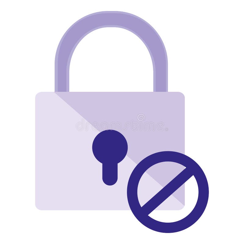 Safe Secure Padlock with Denied Symbol Stock Vector - Illustration of ...