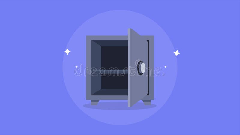 Safe Security Box Open Animation Stock Video - Video of security ...