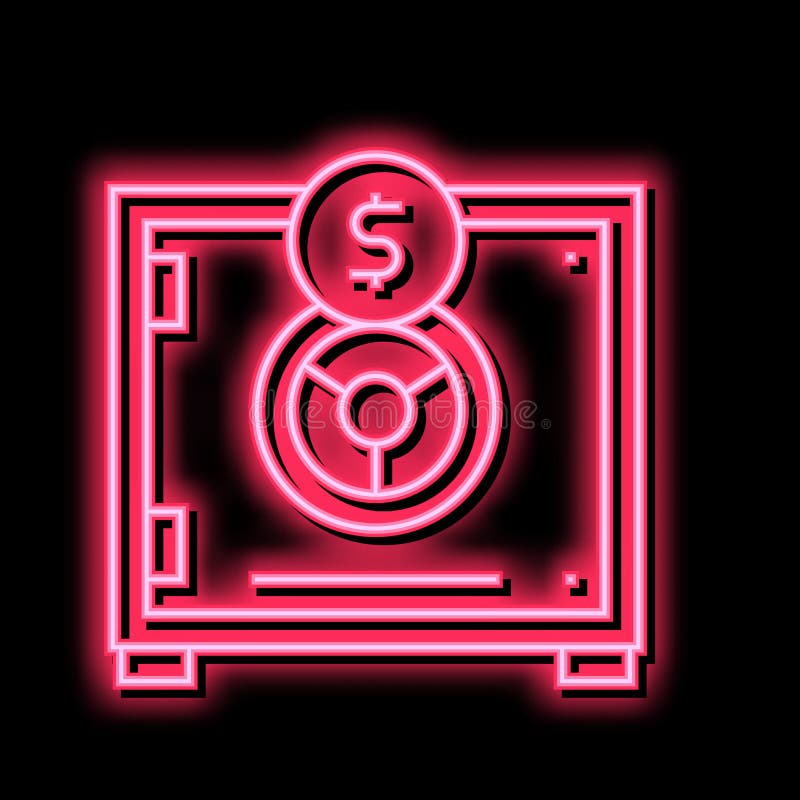 Safe Security Equipment Neon Glow Icon Illustration Stock Vector ...