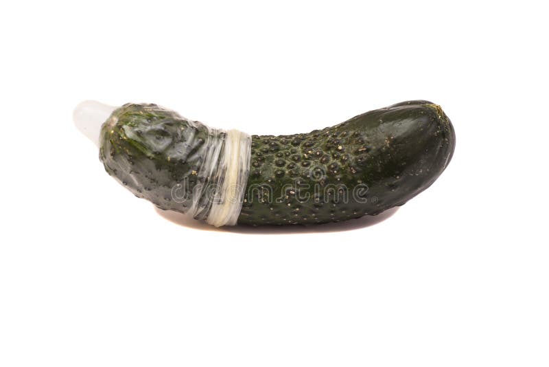 Safe Sex Concept Cucumber In A Condom Stock Image Image Of Green