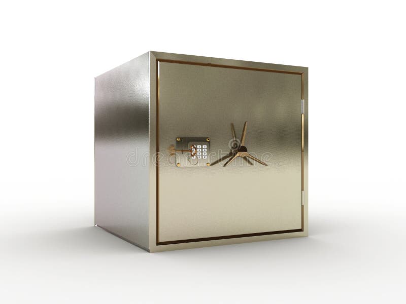 Safe in Stainless Steel on White Background Stock Illustration ...