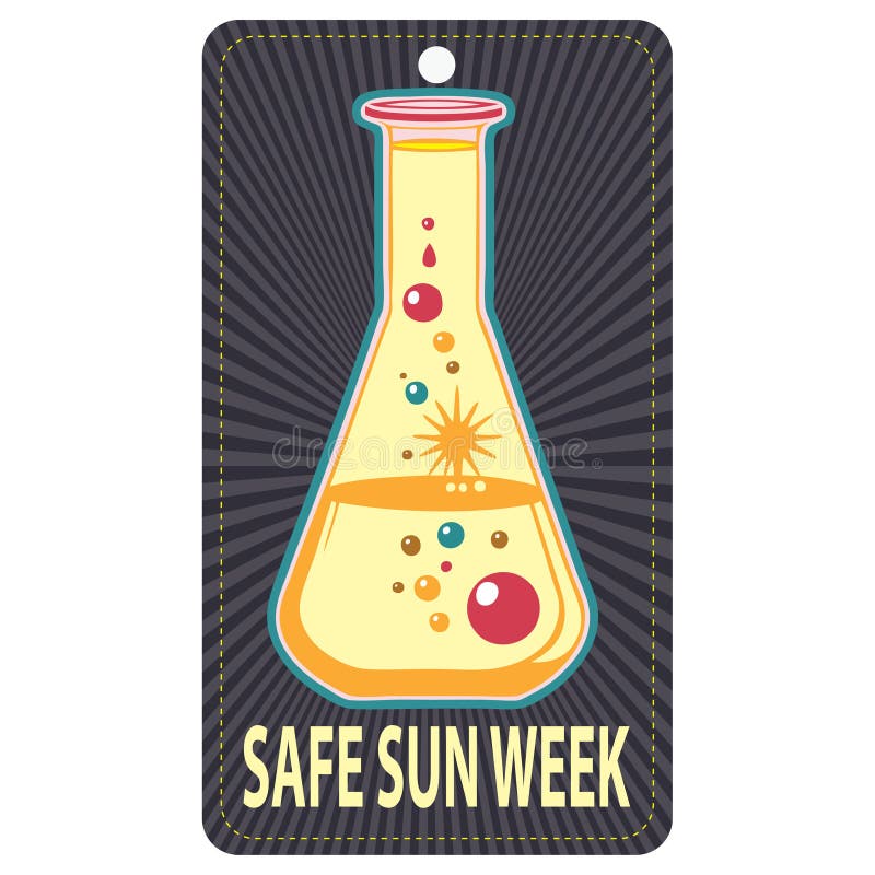 Safe Sun Week tag stock vector. Illustration of design - 382102667