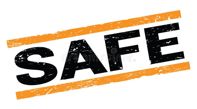 SAFE Text on Orange Rectangle Stamp Sign Stock Illustration ...