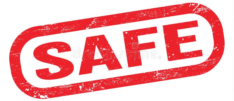 SAFE, Text on Red Rectangle Stamp Sign Stock Illustration ...