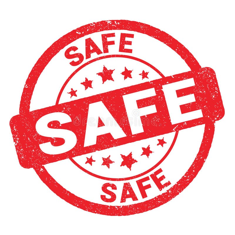 SAFE Text Written on Red Stamp Sign Stock Illustration - Illustration ...