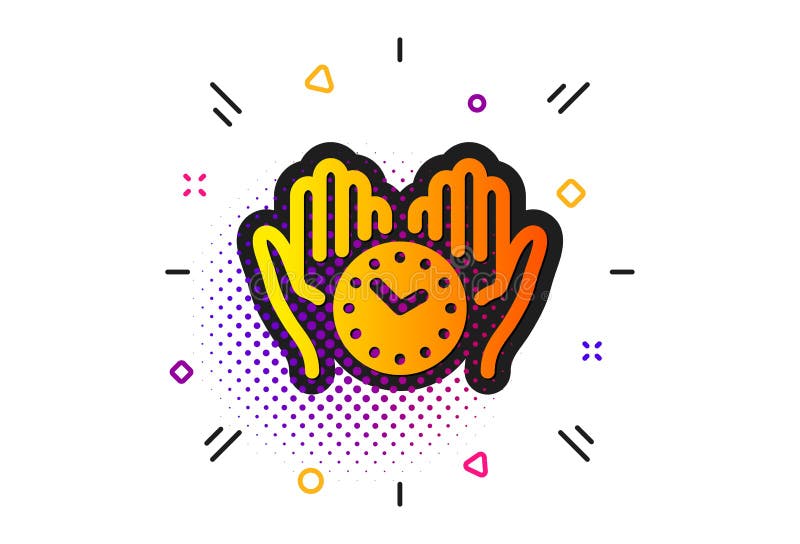 Safe Time Icon. Clock Sign. Hold Watch. Vector Stock Vector ...