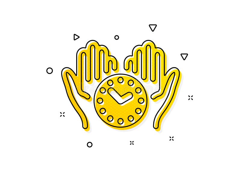 Safe Time Icon. Clock Sign. Hold Watch. Vector Stock Vector ...