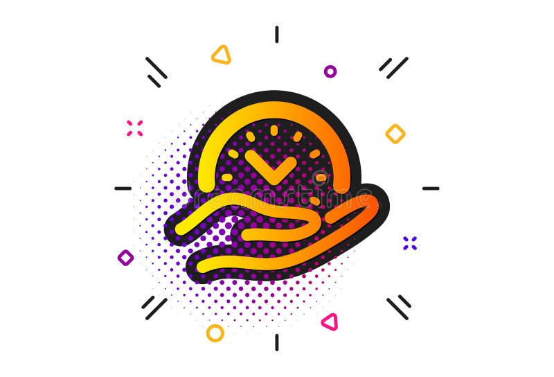 Safe Time Line Icon. Clock Sign. Hold Watch. Vector Stock Vector ...