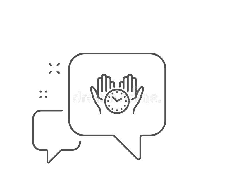 Safe Time Line Icon. Clock Sign. Hold Watch. Vector Stock Vector ...