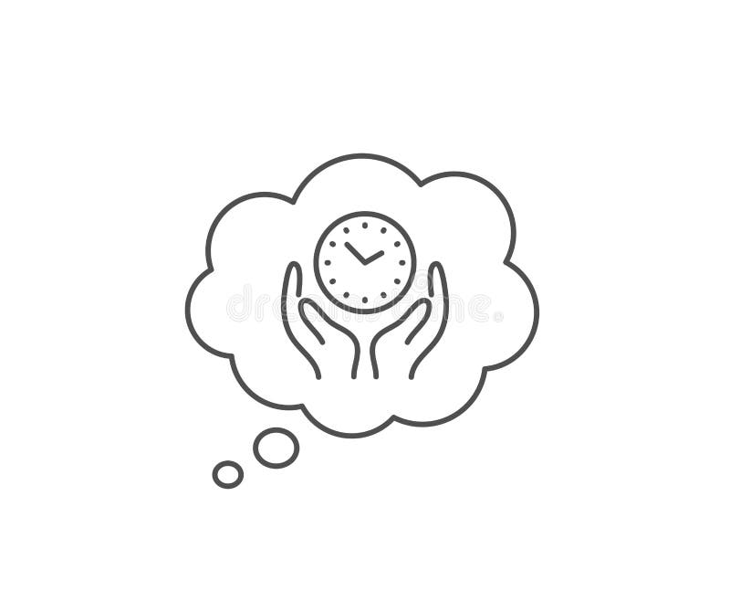 Safe Time Line Icon. Clock Sign. Hold Watch. Vector Stock Vector ...