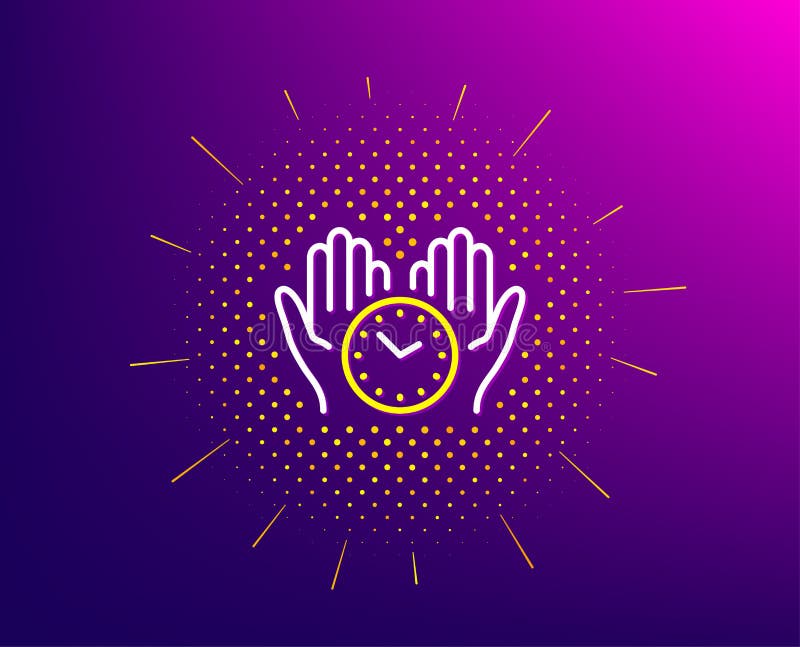 Safe Time Line Icon. Clock Sign. Hold Watch. Vector Stock Vector ...