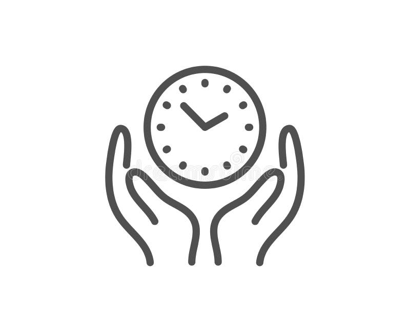 Safe Time Line Icon. Clock Sign. Hold Watch. Vector Stock Vector ...