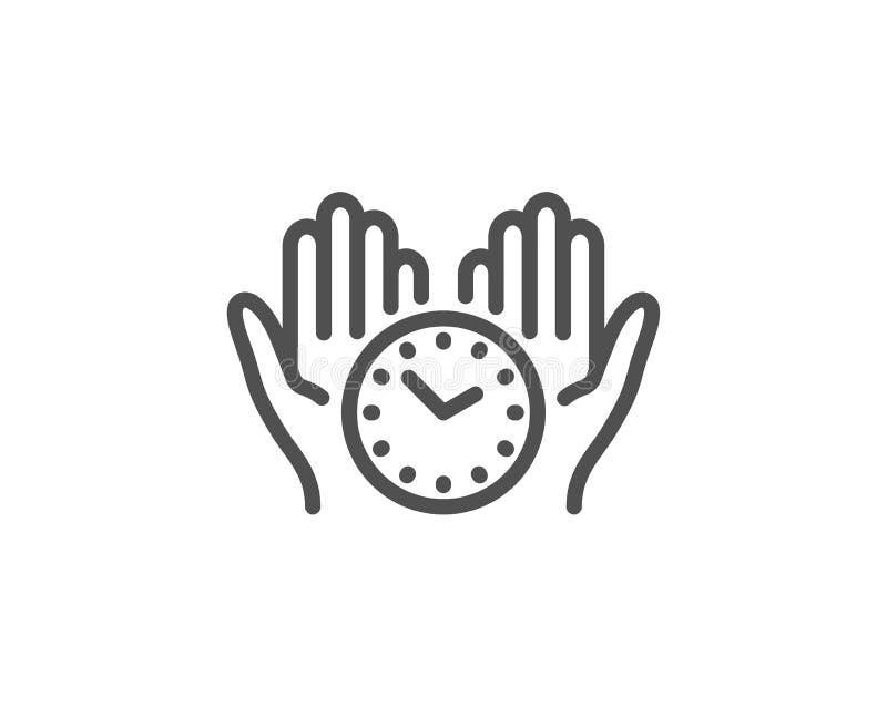 Safe Time Line Icon. Clock Sign. Hold Watch. Vector Stock Vector ...