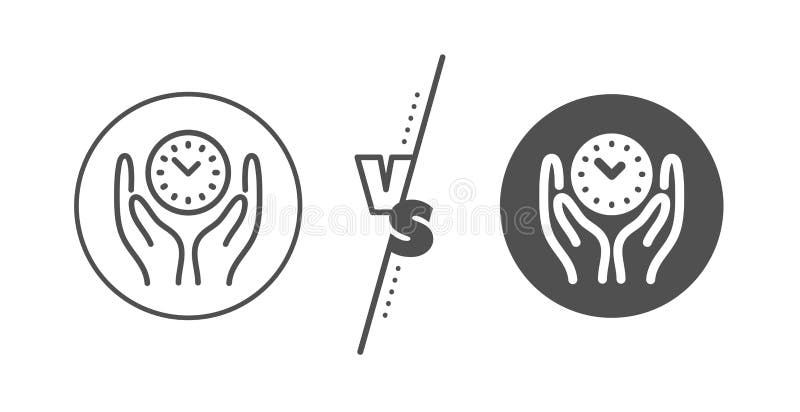 Safe Time Line Icon. Clock Sign. Office Management. Vector Stock Vector ...