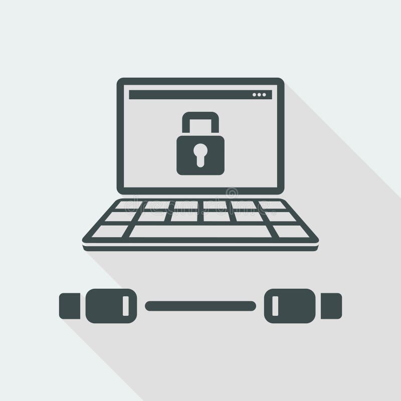 Safe Transfer and Cable Connection - Flat Minimal Icon Stock Vector ...