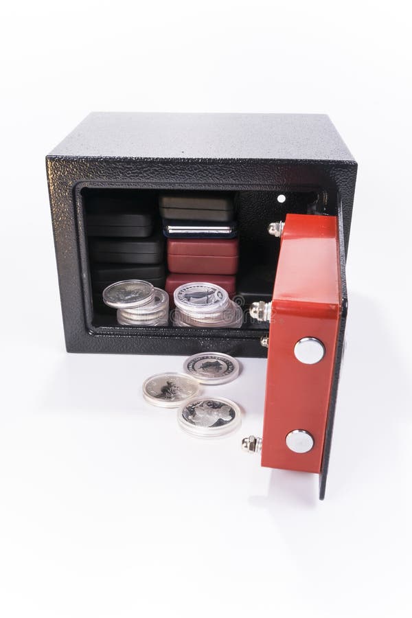 Safe, Valuables, Coin Collection, White Background Stock Photo - Image ...