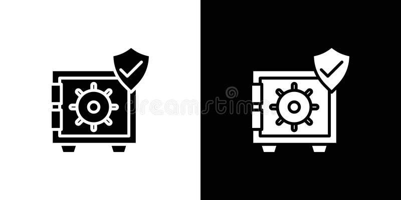 Safe Vault Box Icon Linear Logo Isolated Stock Vector - Illustration of ...