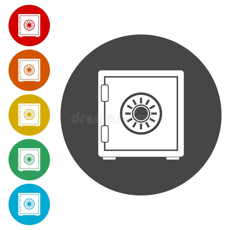 Metal Safe Box Icon, Realistic Style Stock Vector - Illustration of ...