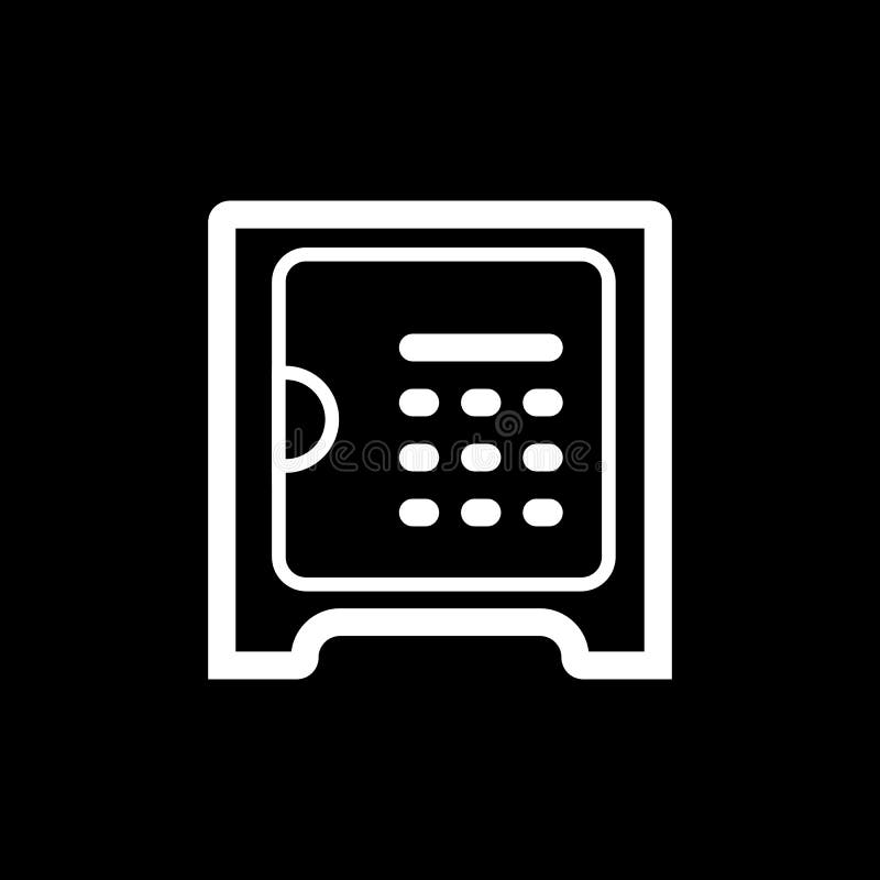 Safe Icon on White Background. Stock Vector - Illustration of line ...