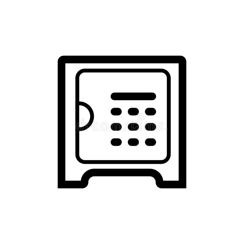 Safe Vector Icon. Line Style. Isolated on White Background Stock Vector ...