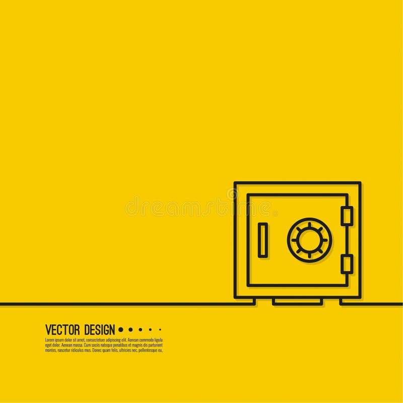 Safe Box Vector Icon Sign Symbol Stock Illustration - Illustration of ...