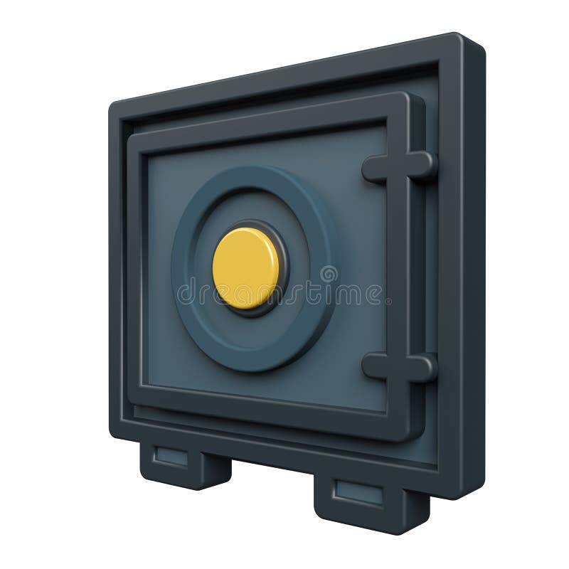Safe Top View Front 3d Icons Render Illustration Stock Illustration ...