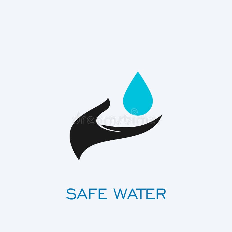 Safe Water Logo, Water Drop and Hand Icons. Stock Vector - Illustration ...