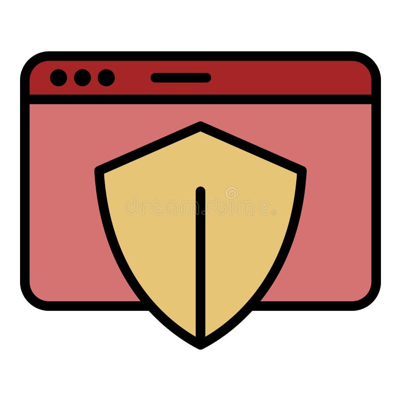 Safe Web Page Icon Color Outline Vector Stock Vector - Illustration of ...