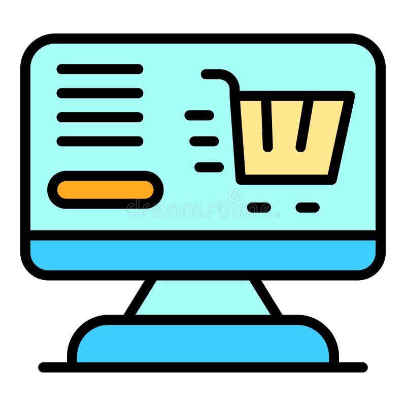 Safe Web Shopping Icon Color Outline Vector Stock Vector - Illustration ...