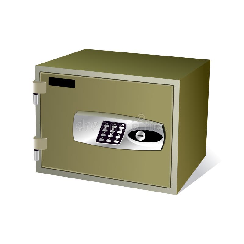 Steel Safe for Money Vector Icon Cartoon Illustration. Stock Vector ...