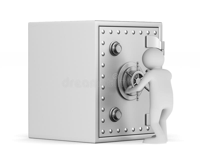 Safe on White Background. Isolated 3D Stock Illustration - Illustration ...