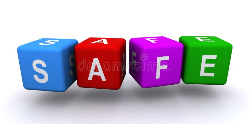 Safe word block on white stock photo. Image of festive - 267236740