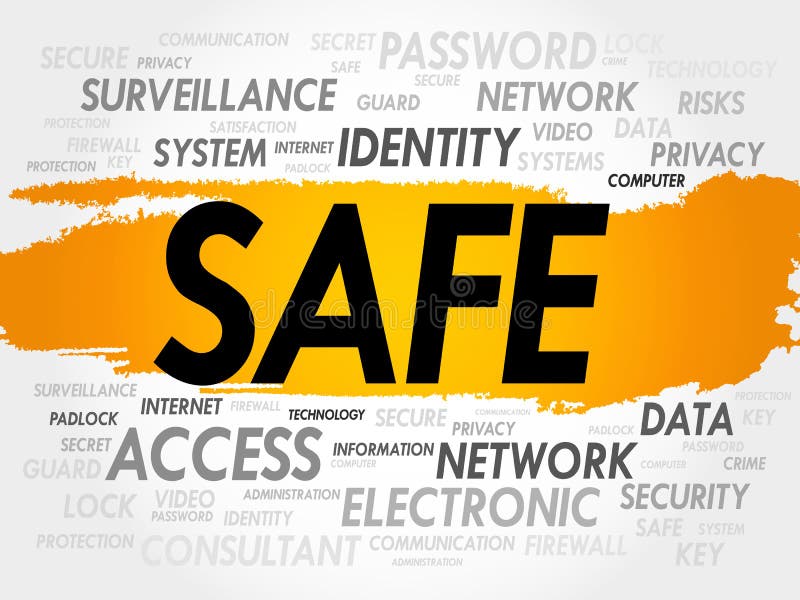 SAFE word cloud stock illustration. Illustration of company - 199782529