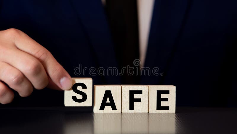 Safe Word Made with Building Blocks Isolated on White Stock Image ...