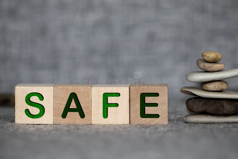 Safe Word Made with Building Blocks Isolated on White Stock Image ...