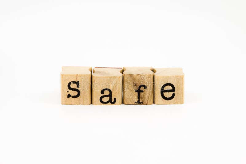 Safe Wording Isolate on White Background Stock Image - Image of ...