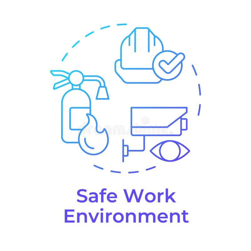 Safe Work Environment Blue Gradient Concept Icon Stock Illustration ...