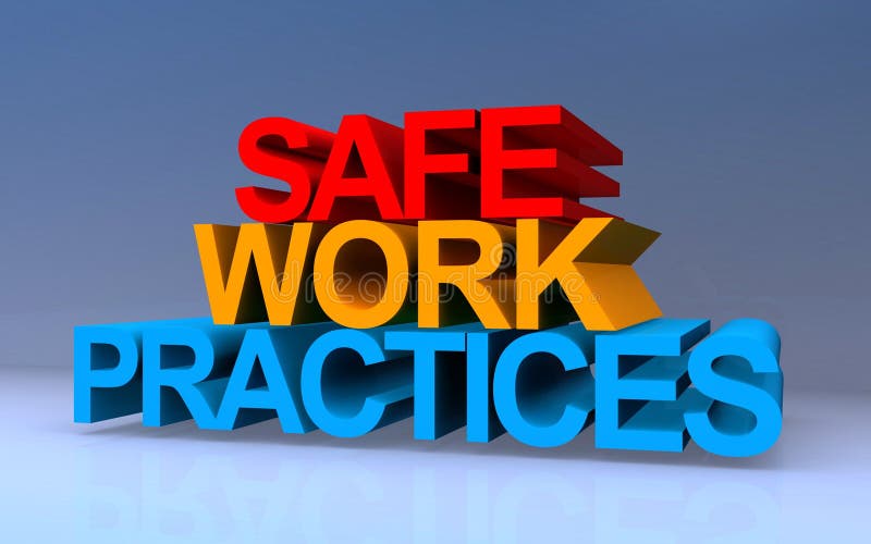 Safe work practice on blue stock illustration. Illustration of ...