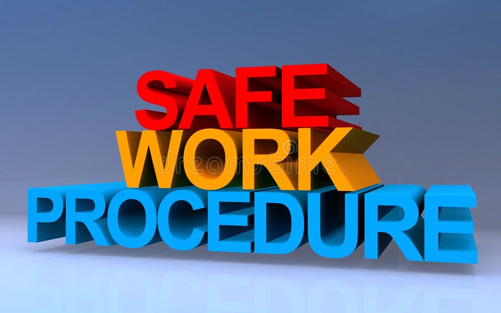 Safe Work Procedure on Blue Stock Illustration - Illustration of ...