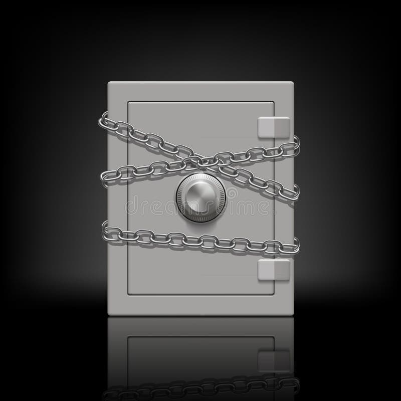 Safe wrapped metal chain stock vector. Illustration of bank - 50785429