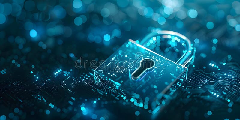Safeguarding Digital Data with Locked Protection Cyber Security Concept ...