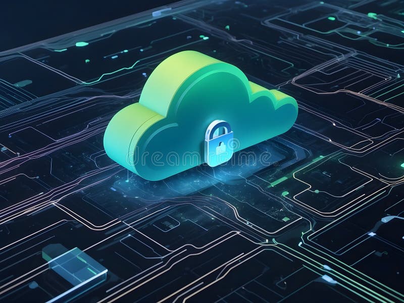 Safeguarding Information in the Cloud Storage Stock Illustration ...