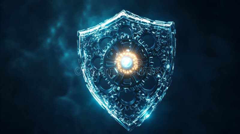 Safeguarding Innovation a Digital Gear Mechanism Encasing a Radiant ...