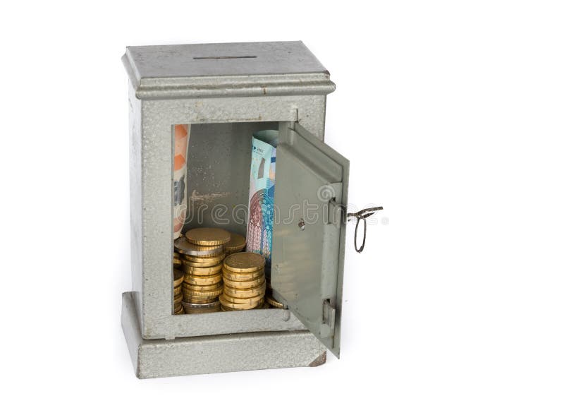 Safes along with money stock photo. Image of business - 55144240